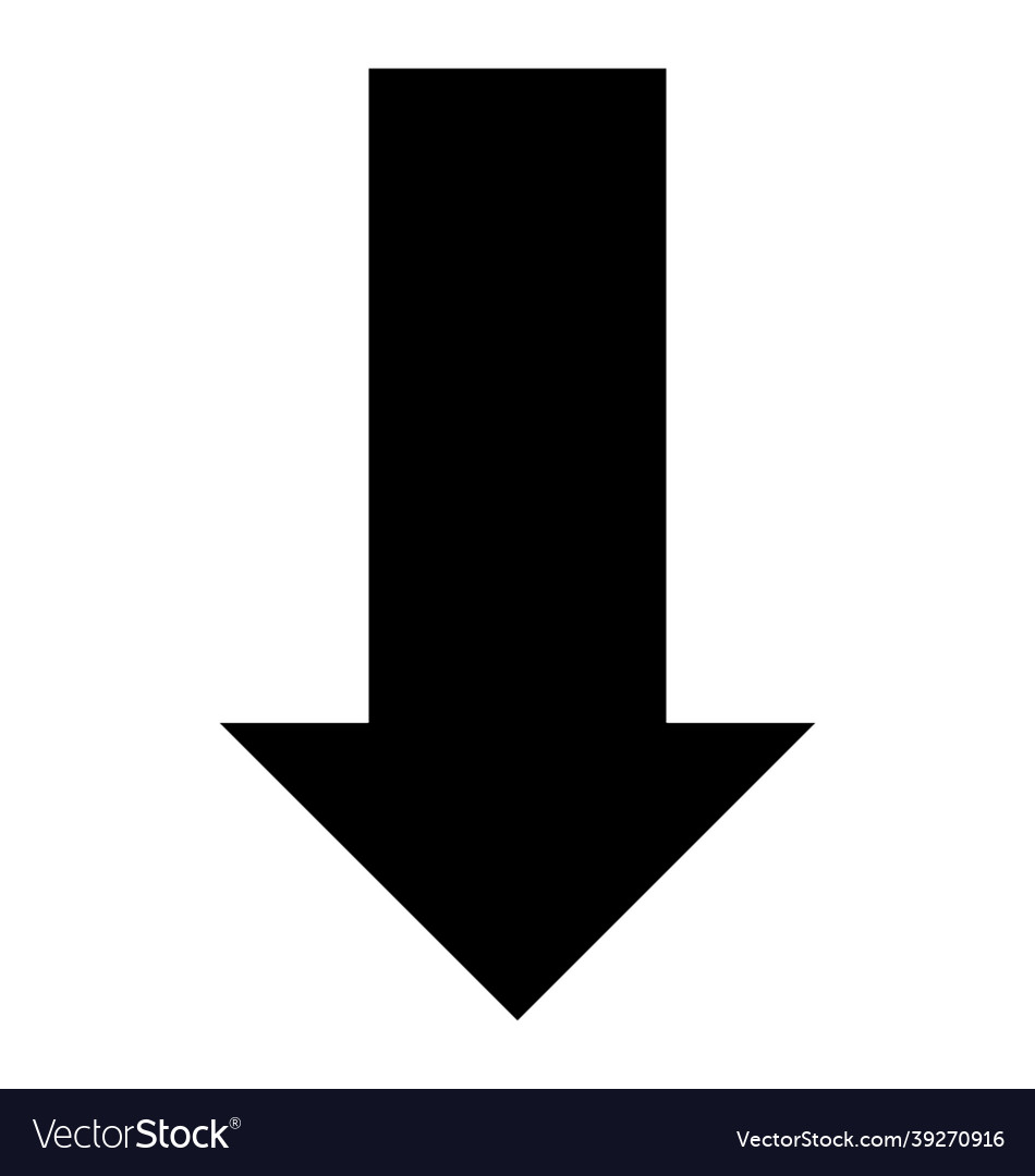 Down arrow Royalty Free Vector Image - VectorStock