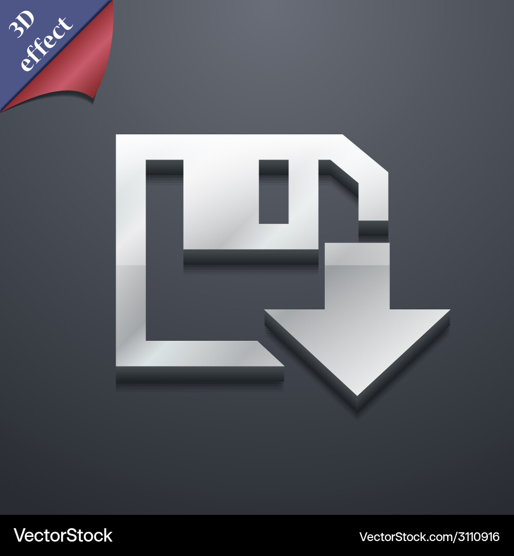 Floppy icon symbol 3d style trendy modern design Vector Image