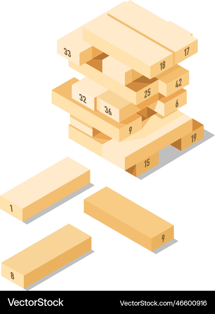 Games for leisure jenga psycial skills playing Vector Image
