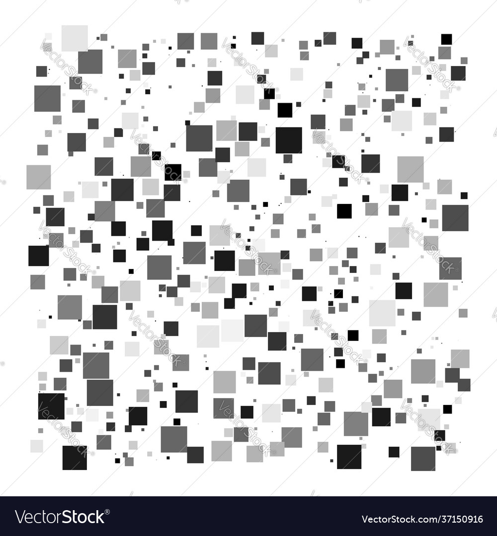 Grayscale random squares checkered pattern Vector Image