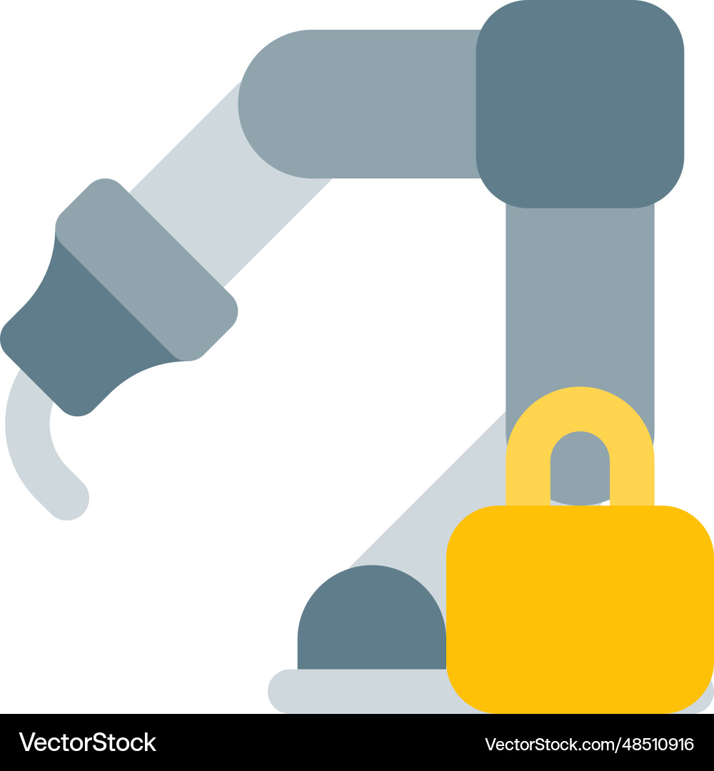 Lock system inbuilt in mechanical arm Royalty Free Vector