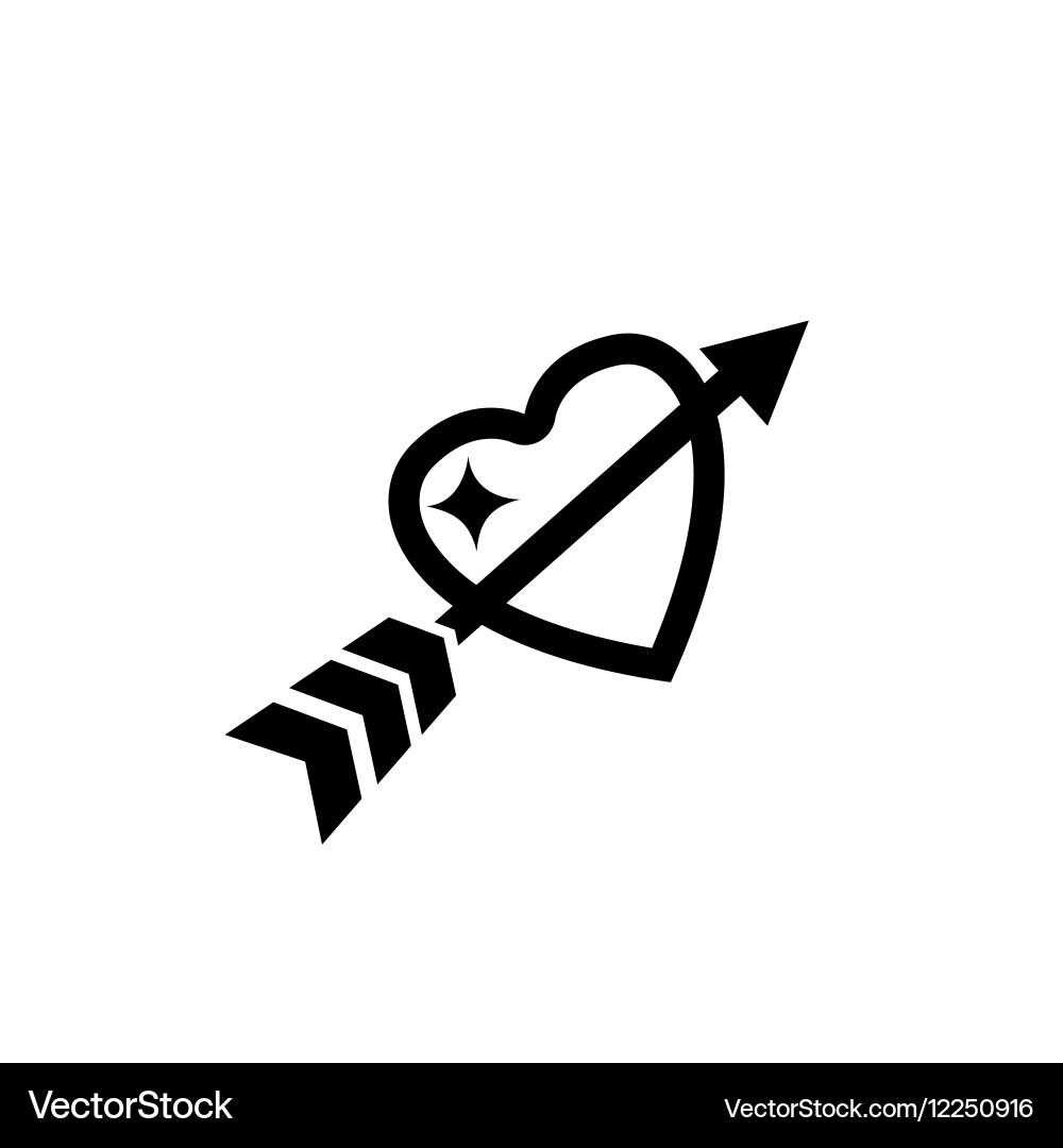 Love heart with arrow icon Royalty Free Vector Image