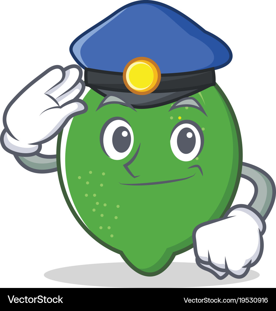 Police lime character cartoon style Royalty Free Vector