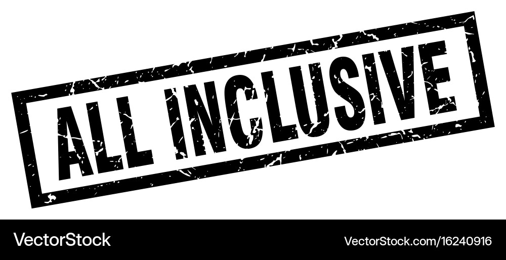 Square grunge black all inclusive stamp Royalty Free Vector