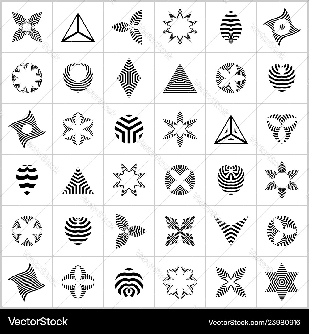 Striped design elements Royalty Free Vector Image