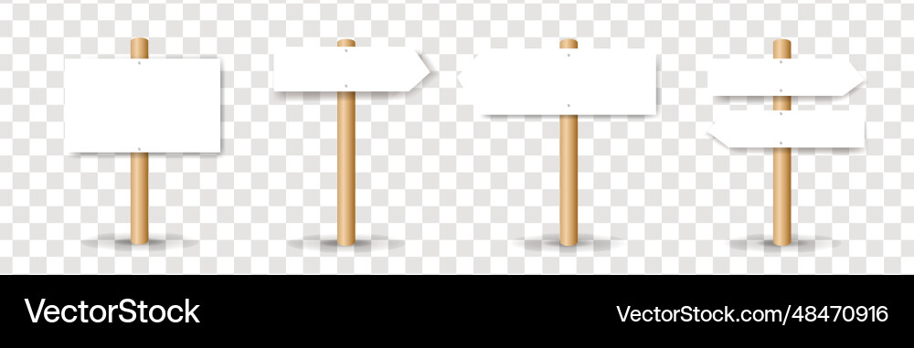 White signs mocup collection isolated transparent Vector Image