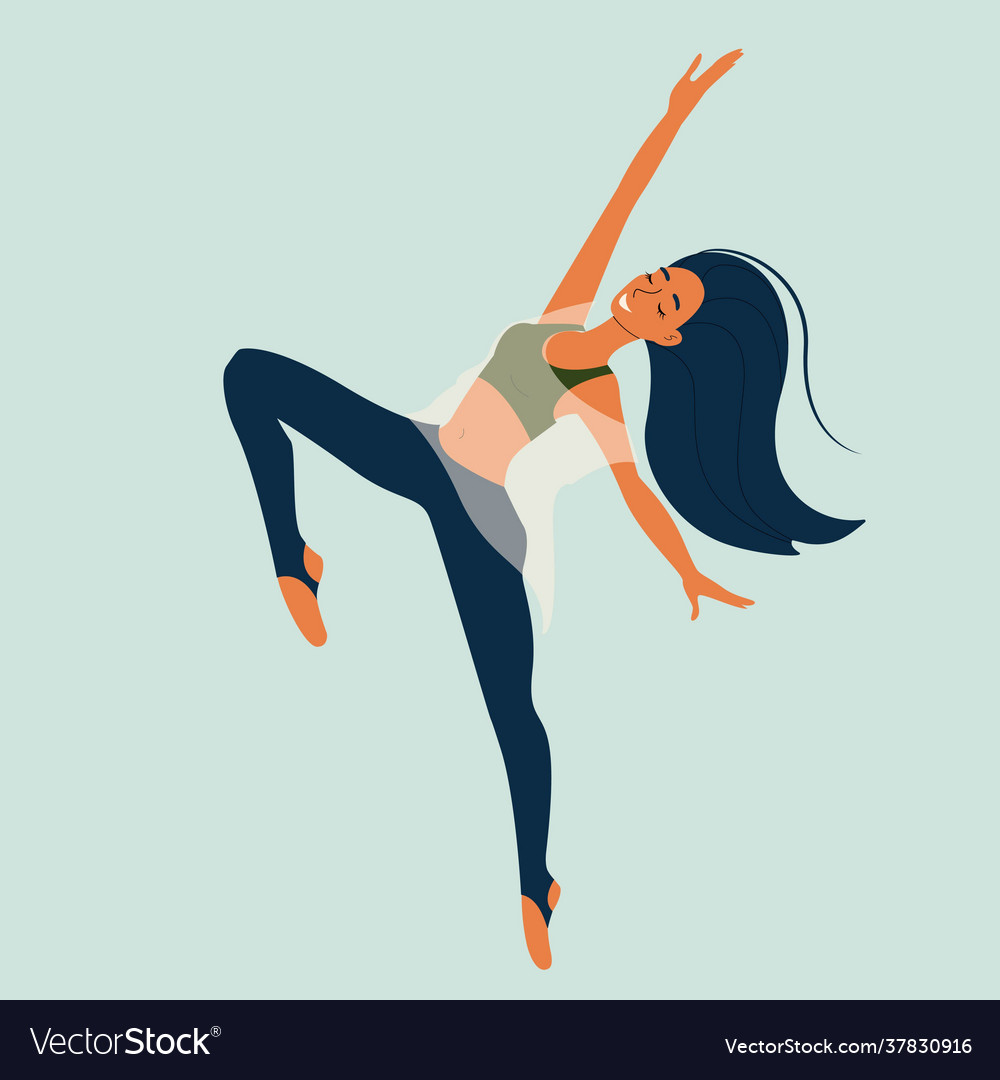 Young girl dancing modern dance dancer Royalty Free Vector Young girl dancing modern dance dancer Royalty Free Vector