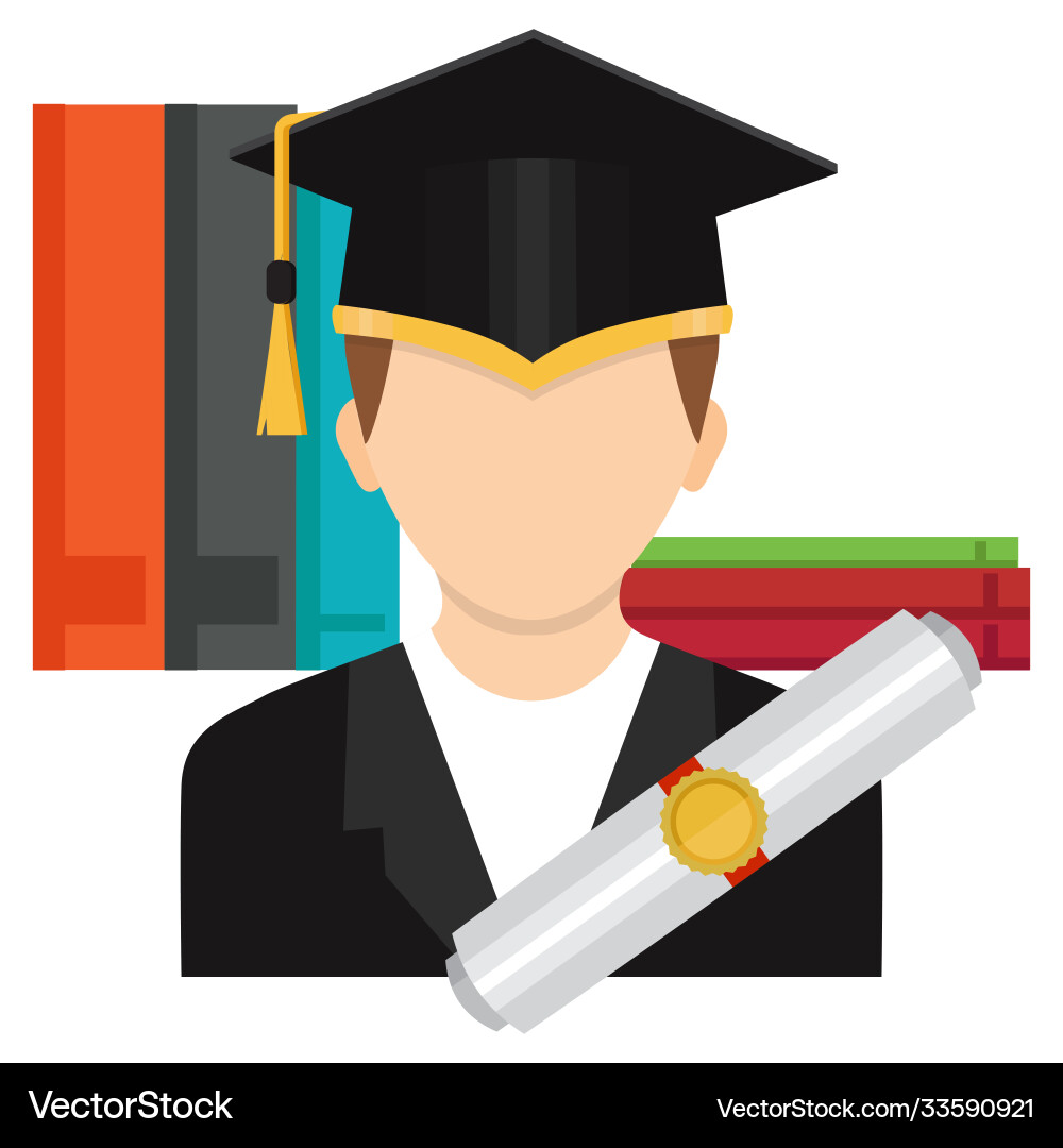 A graduate college or school in graduates Vector Image