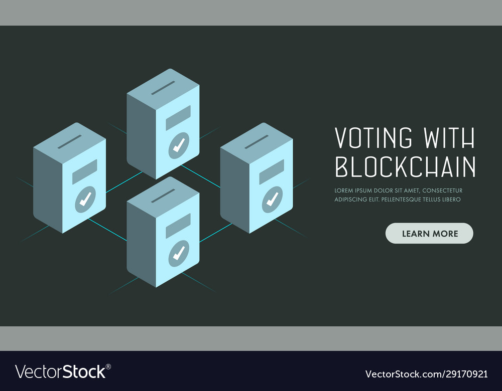 Blockchain voting and election online boxes Vector Image