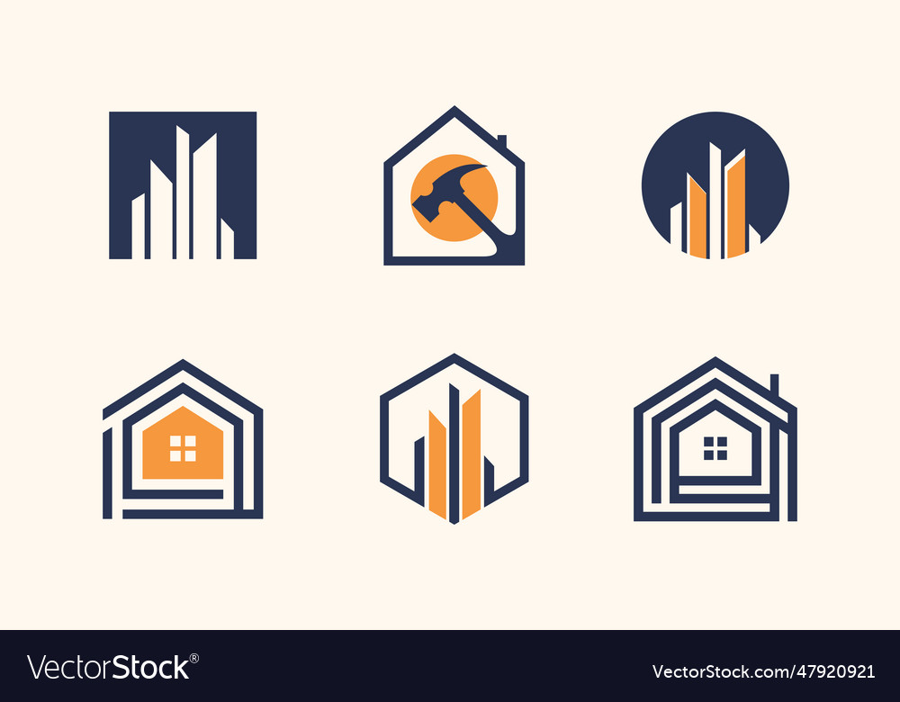 Building and house logo design collection Vector Image