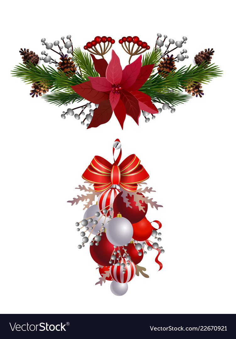 Christmas decoration set Royalty Free Vector Image
