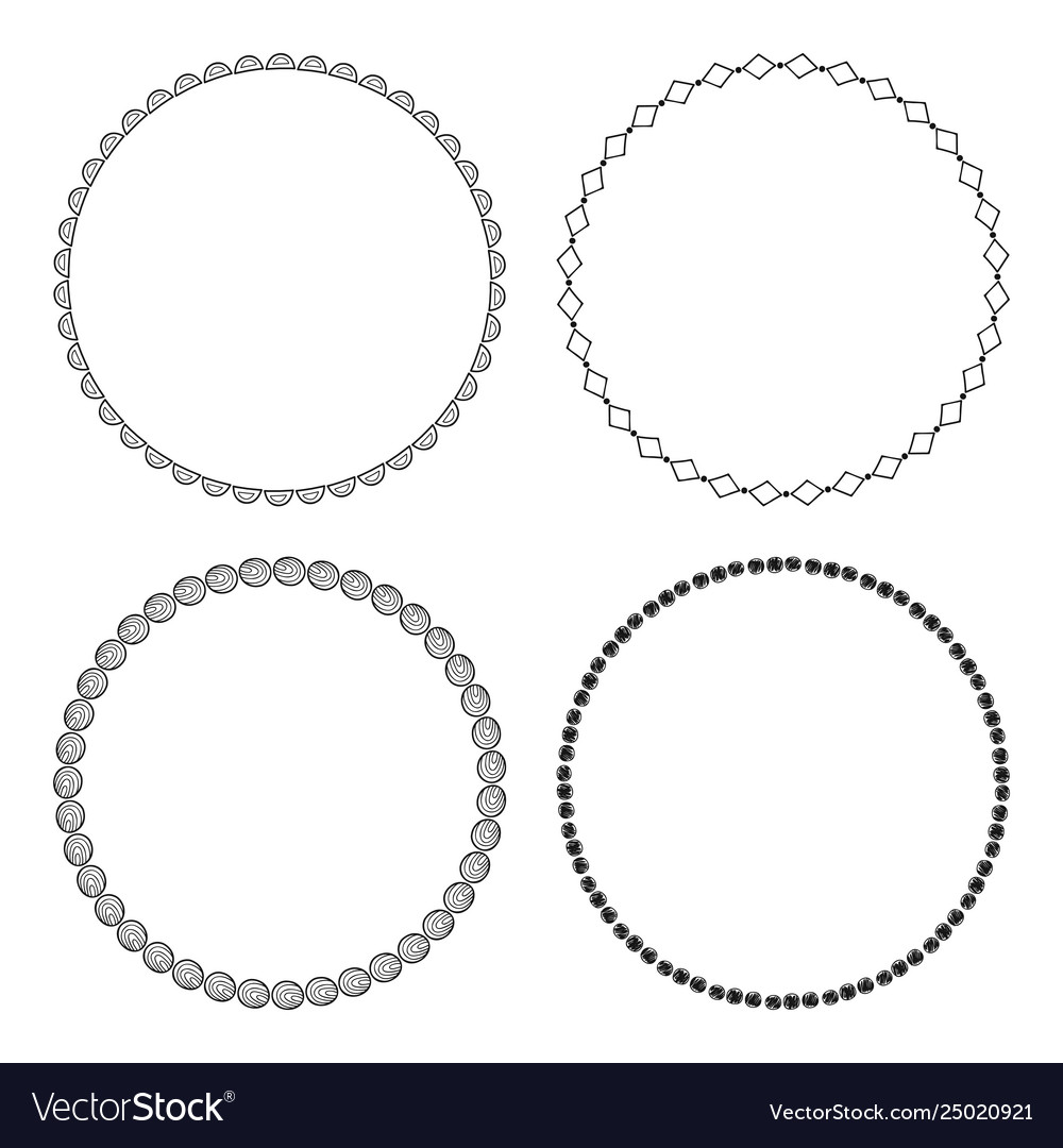 Decorative round frames decor for postcards Vector Image