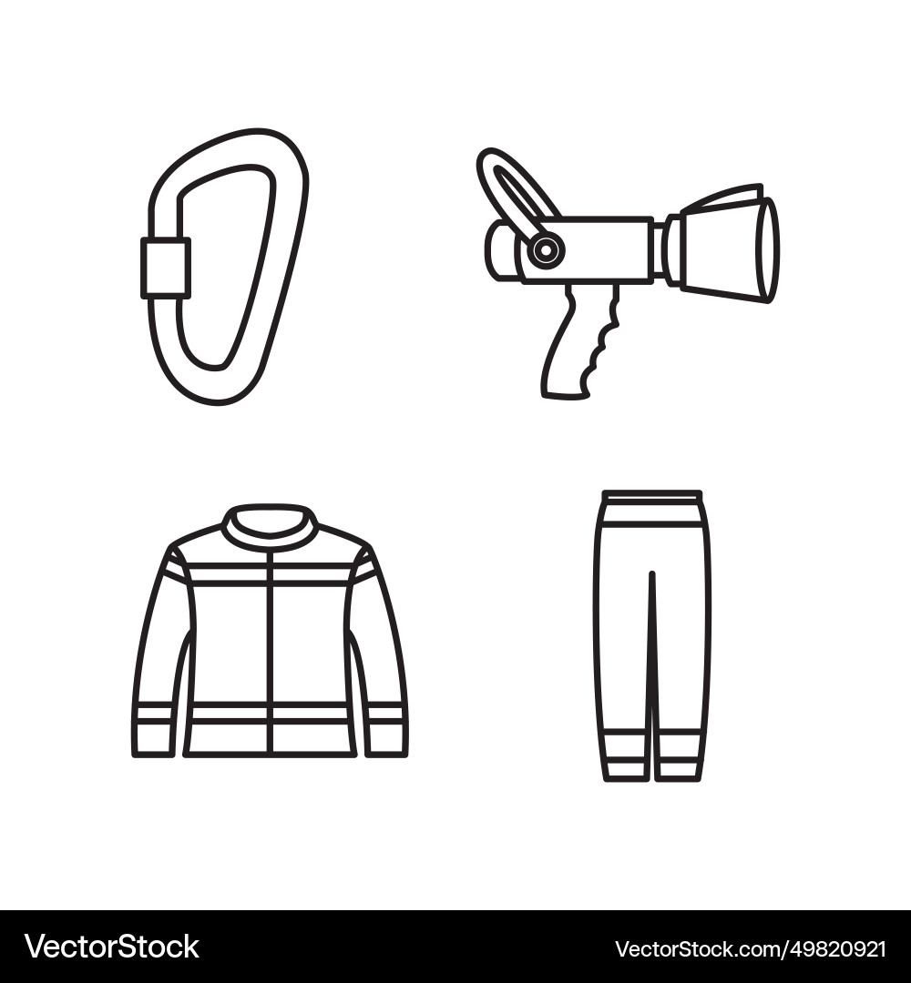 Fireman equipment icon logo design Royalty Free Vector Image