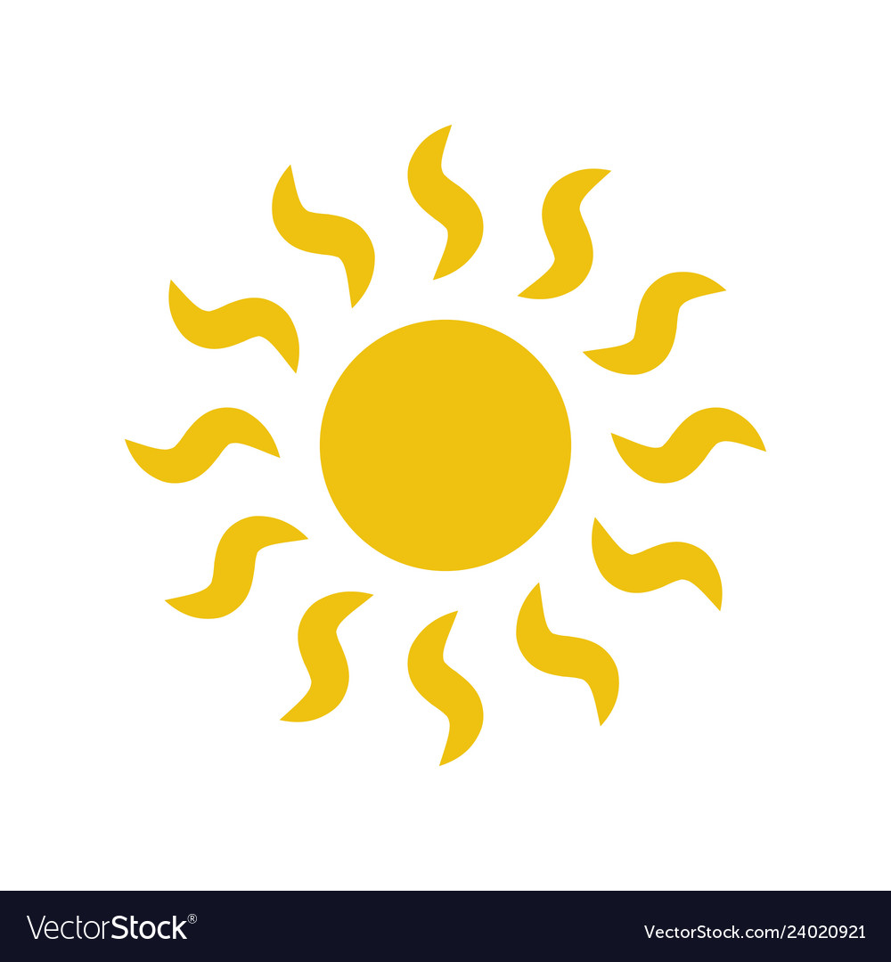 Flat sun icon Royalty Free Vector Image - VectorStock