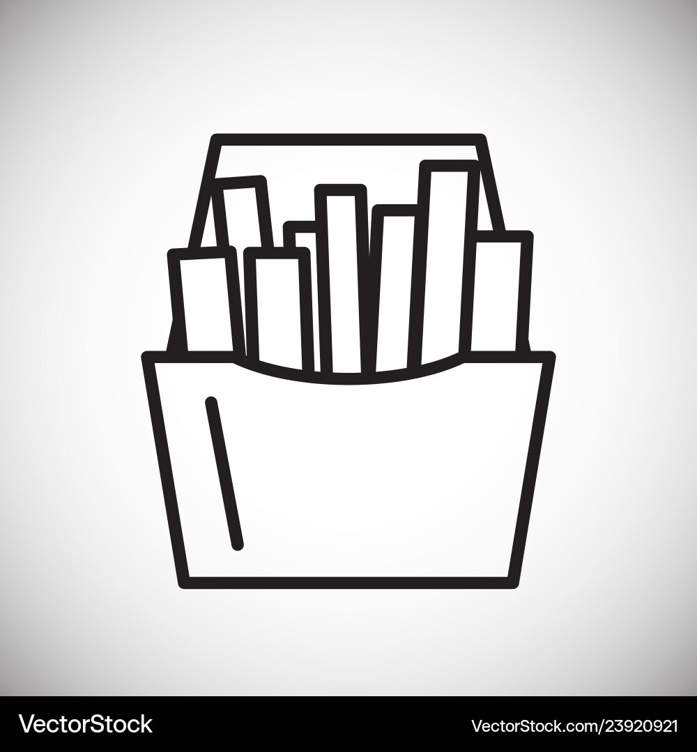 French fries outline icon on white background Vector Image