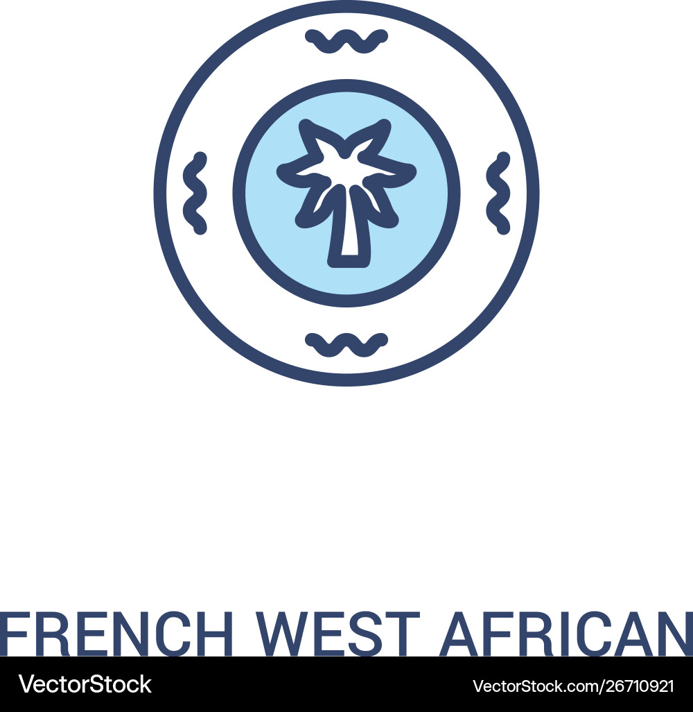 French west african franc concept 2 colored icon Vector Image
