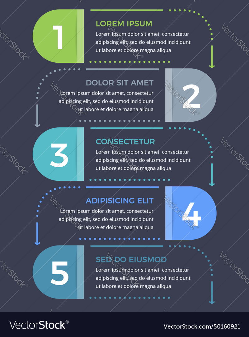 Infographic template - 5 elements Royalty Free Vector Image