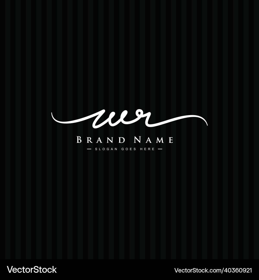 Initial letter wr logo - hand drawn signature logo