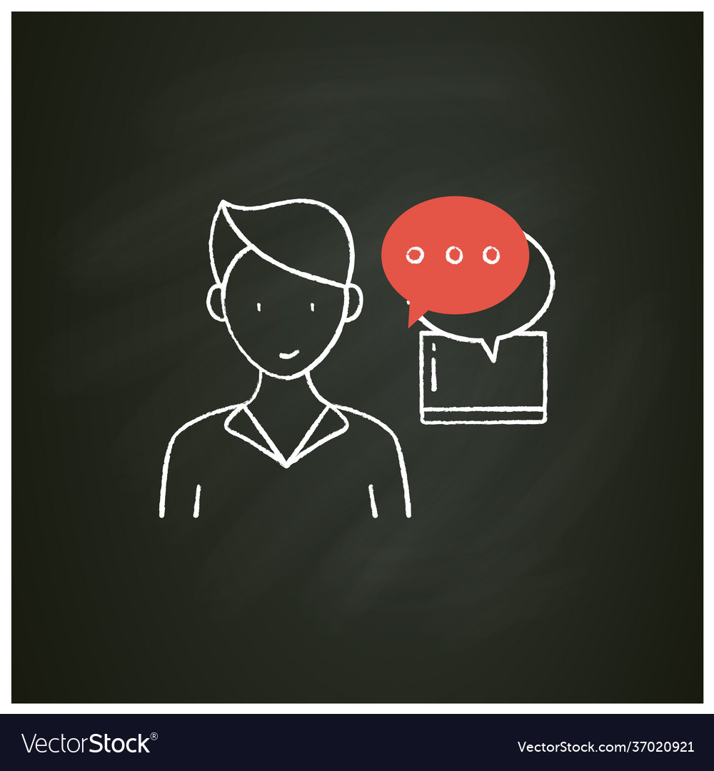 Instant messaging chalk icon Royalty Free Vector Image