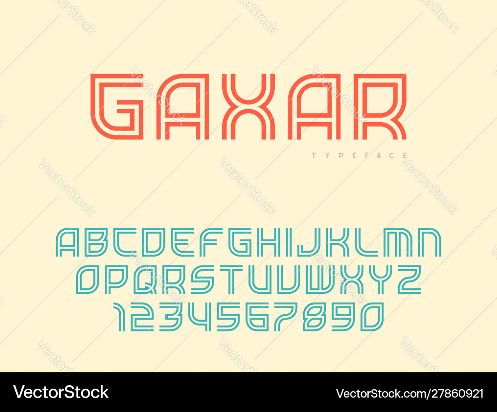 Latin uppercase alphabet letters and numbers Vector Image