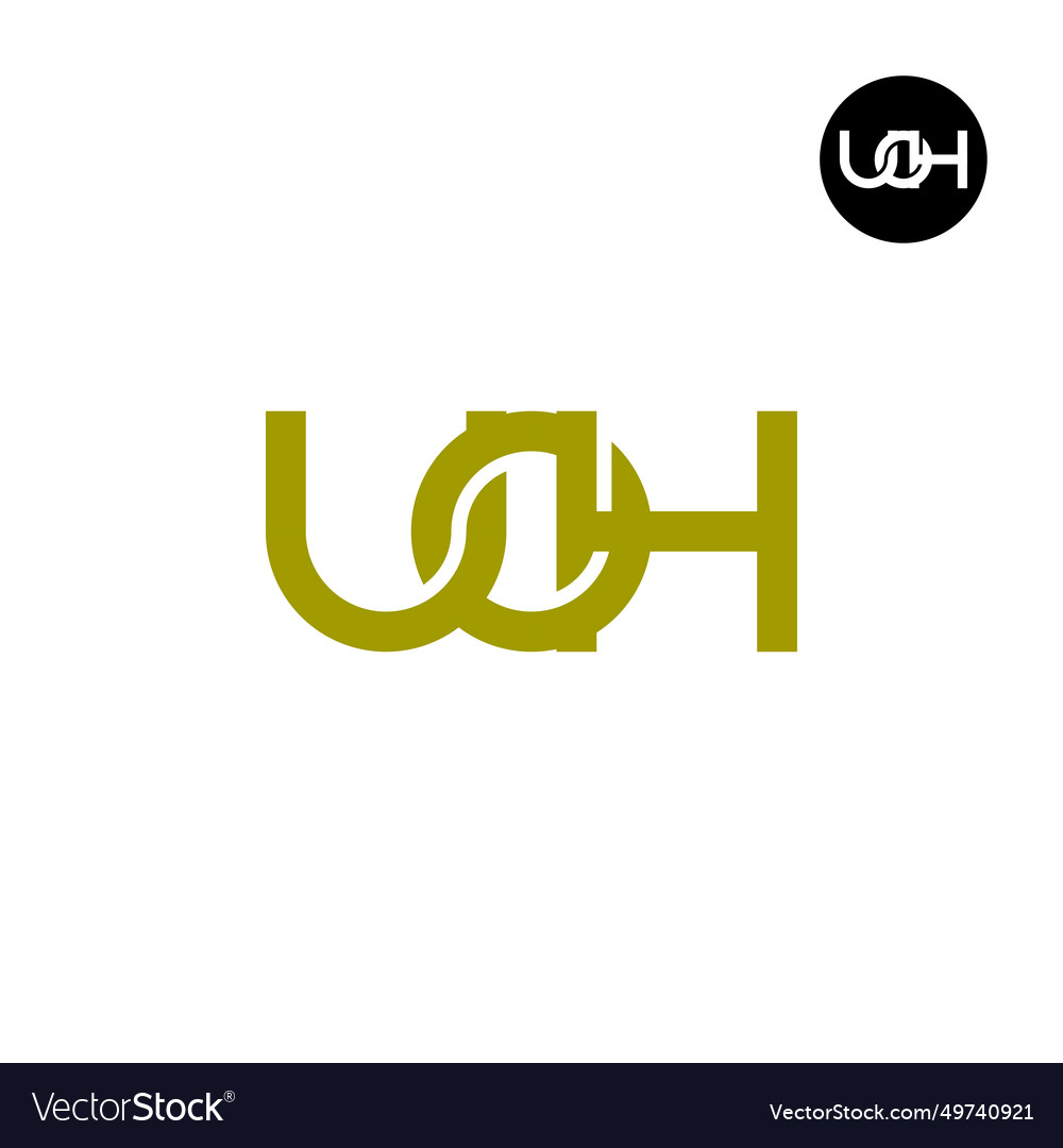Letter uoh monogram logo design Royalty Free Vector Image