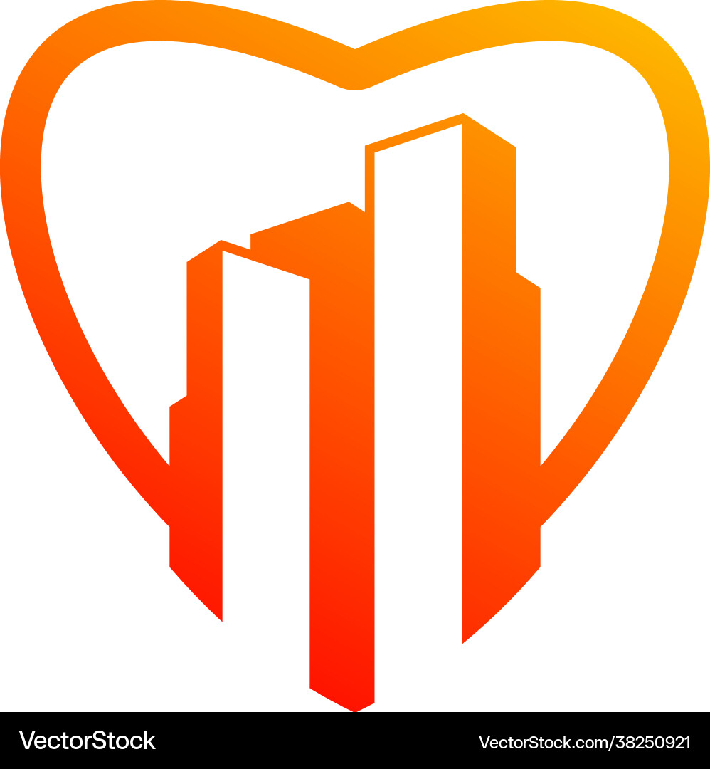 Love city logo template creative building Vector Image