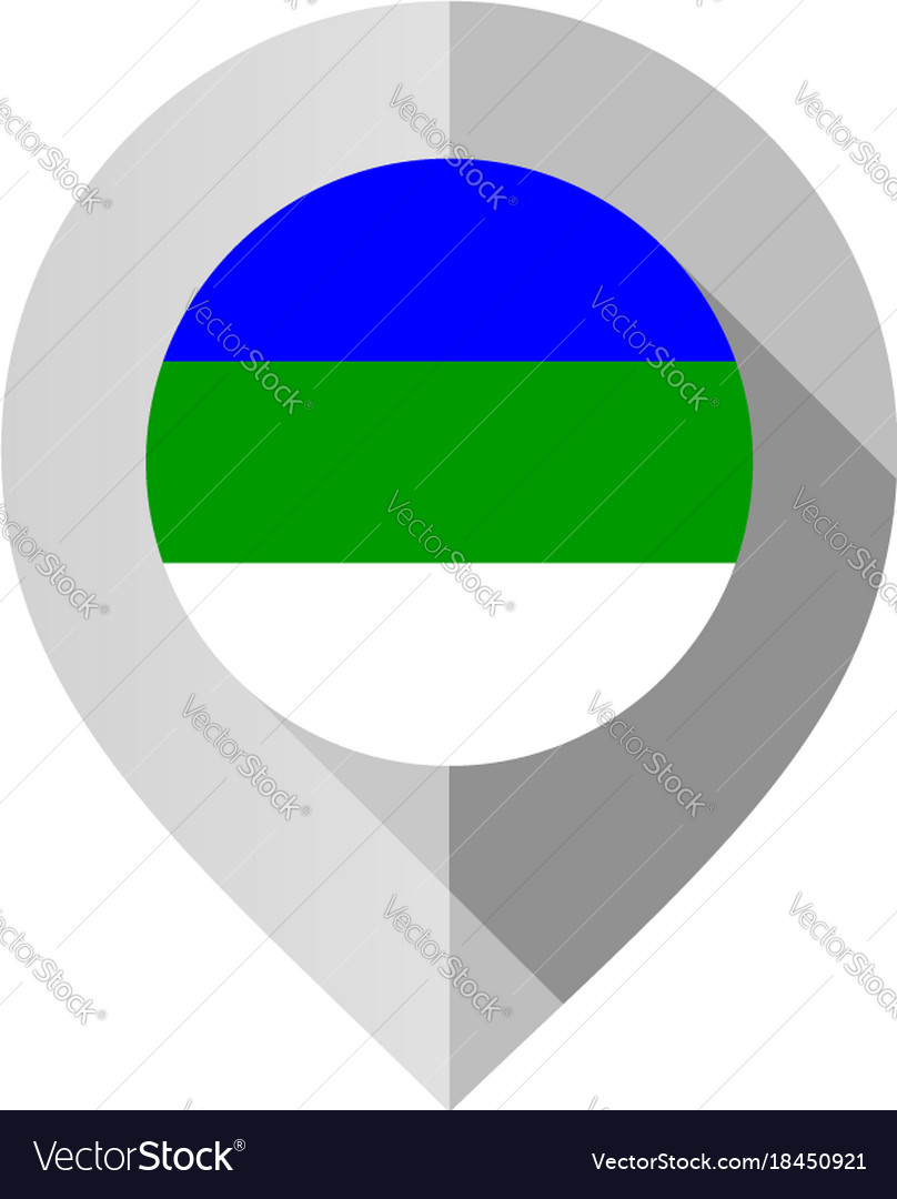 Marker with flag for map Royalty Free Vector Image