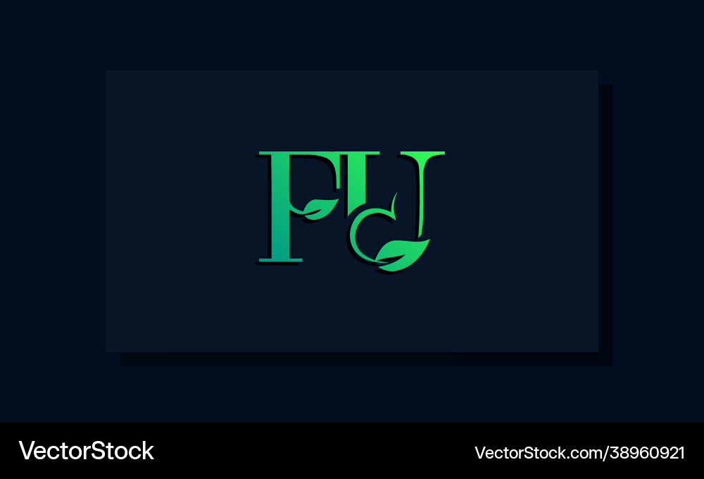 Minimal leaf style initial fu logo Royalty Free Vector Image