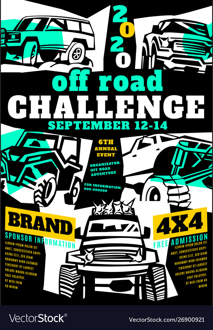 Off road poster Royalty Free Vector Image - VectorStock