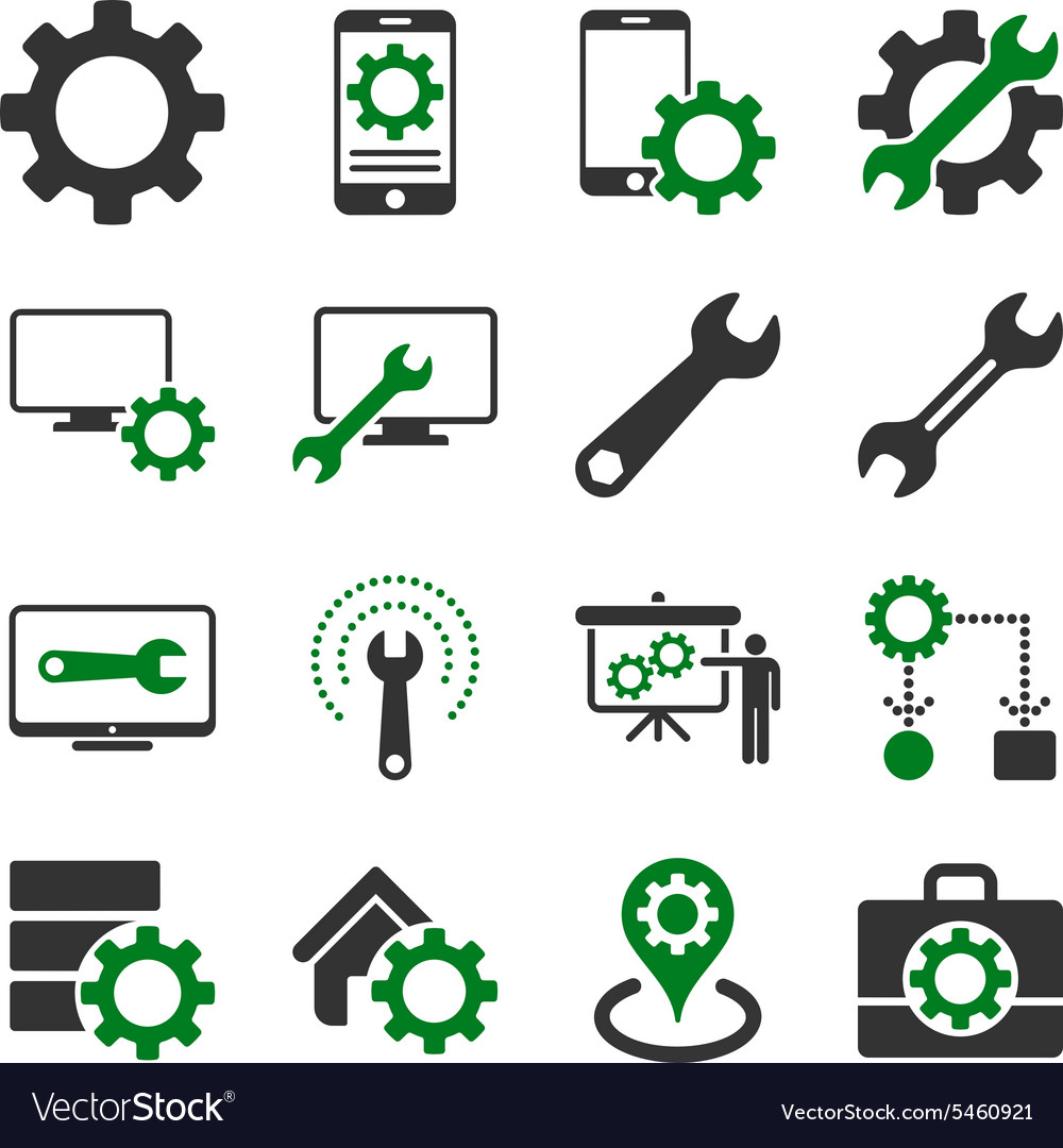 Options and service tools icon set Royalty Free Vector Image