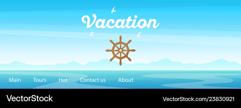 Seascape panoramic header banner Royalty Free Vector Image