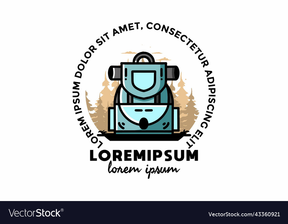 Simple camping bag design Royalty Free Vector Image