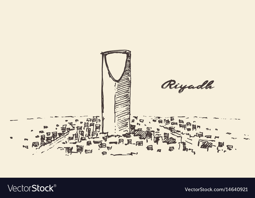 Sketch riyadh skyline drawn Royalty Free Vector Image Sketch riyadh skyline drawn Royalty Free Vector Image