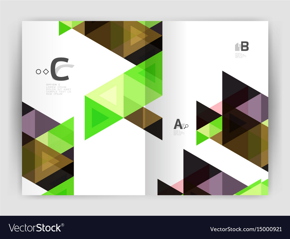 Triangle print template Royalty Free Vector Image