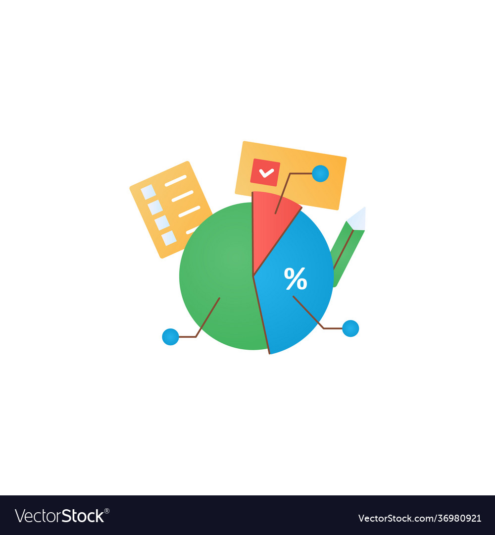 Voting poll flat icon Royalty Free Vector Image