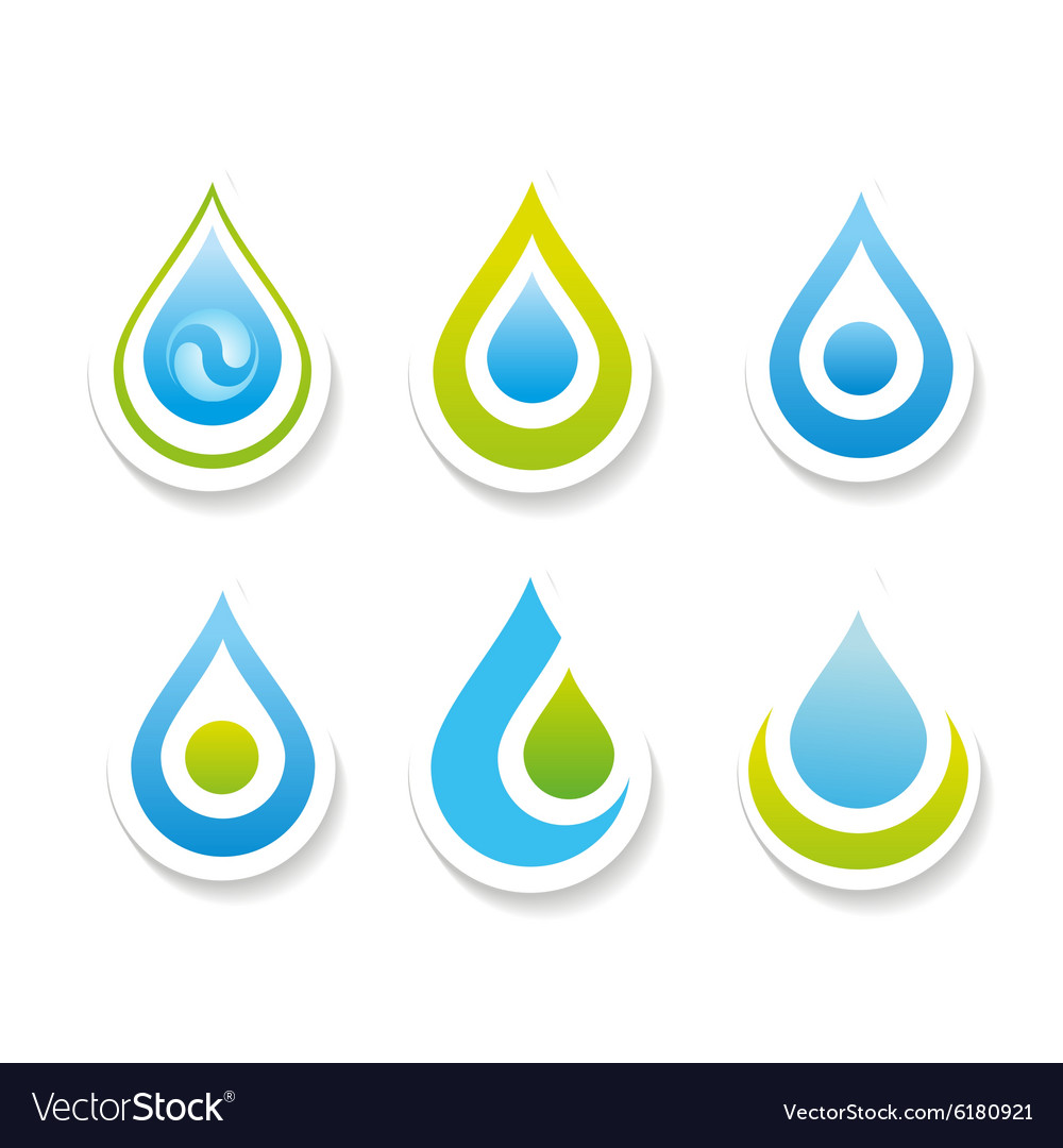Water logo set Royalty Free Vector Image - VectorStock