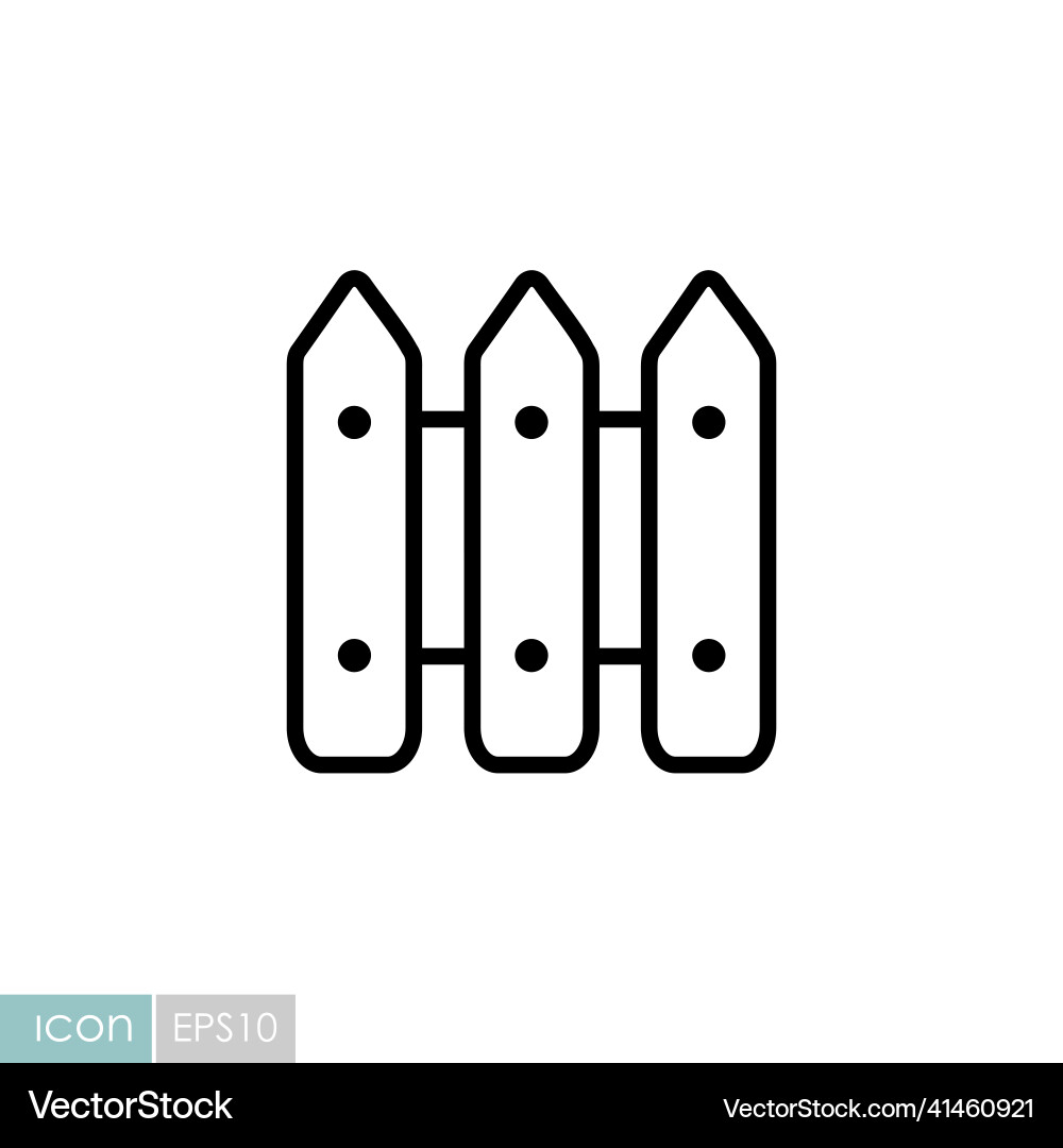 Wood fence garden icon graph symbol Royalty Free Vector