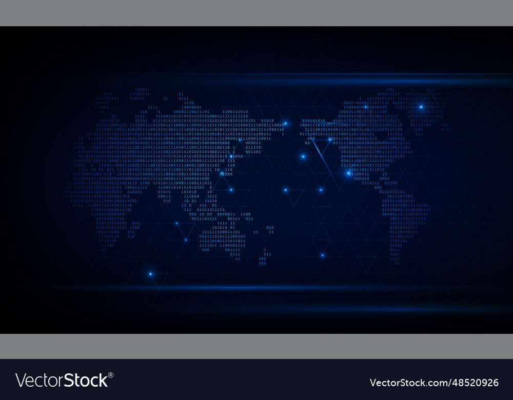 Abstract a stream of binary code numbers on the Vector Image