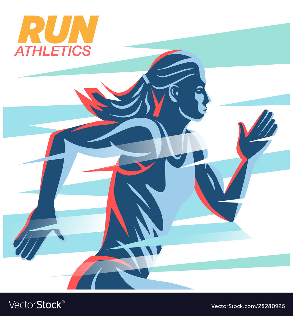 Art concept a running woman Royalty Free Vector Image