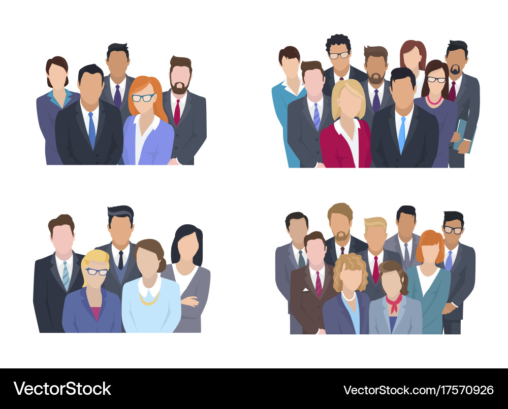 Business team group portrait collection Royalty Free Vector