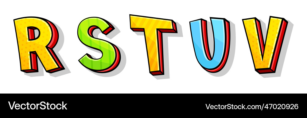 Colorful font with volume letters isolated Vector Image