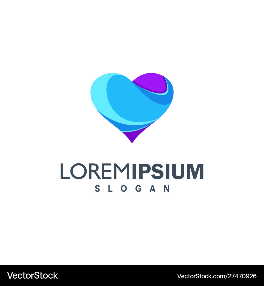 Colorful love logo design Royalty Free Vector Image