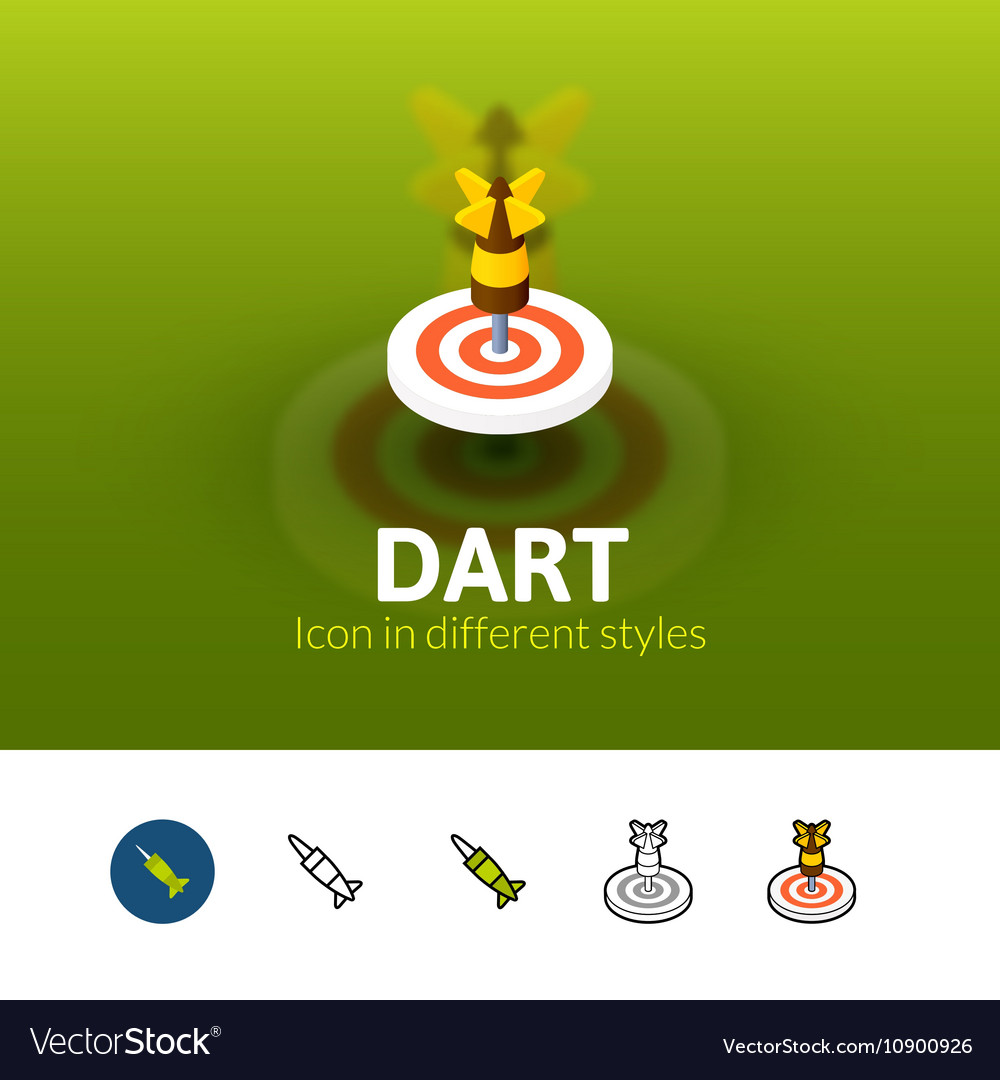 Dart icon in different style Royalty Free Vector Image