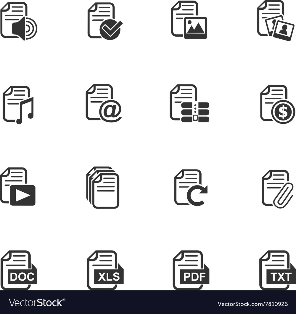 Document icon set Royalty Free Vector Image - VectorStock