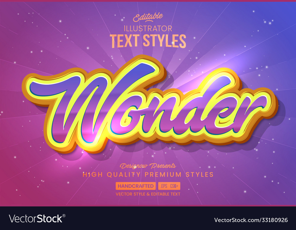 Editable Text Style Effect Typography Template Vector Image