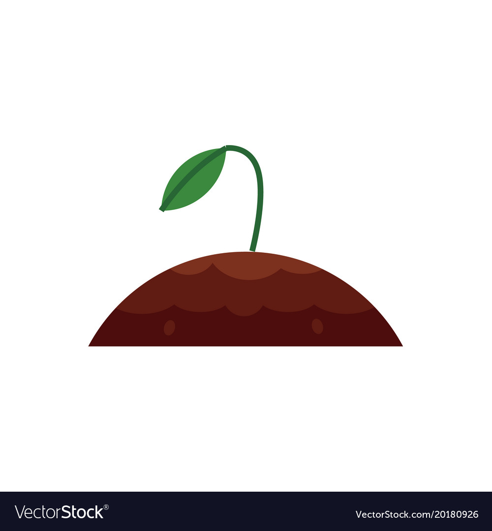 Flat sprouting seedling sapling icon Royalty Free Vector