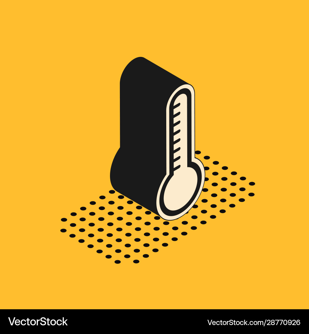 Isometric meteorology thermometer measuring heat Vector Image