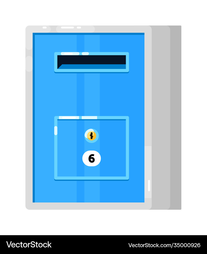 Metal mailbox with apartment address isolated Vector Image