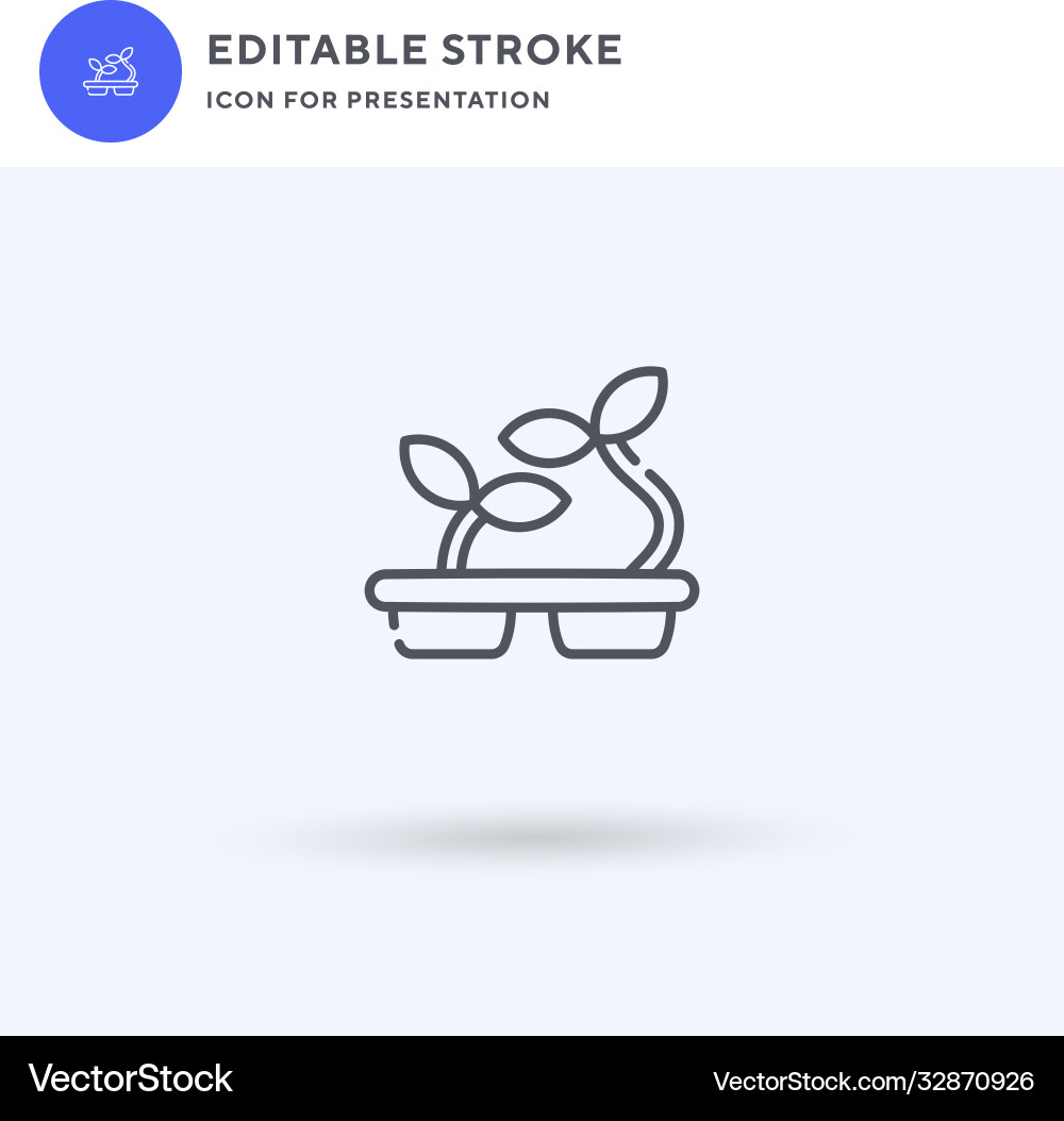 Plant pot icon filled flat sign solid Royalty Free Vector