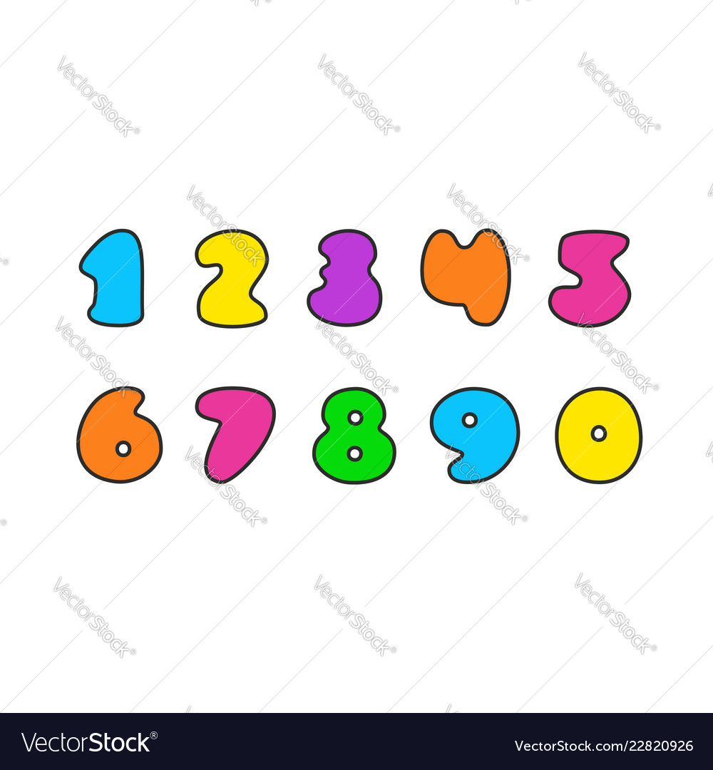 Set of colorful numbers Royalty Free Vector Image